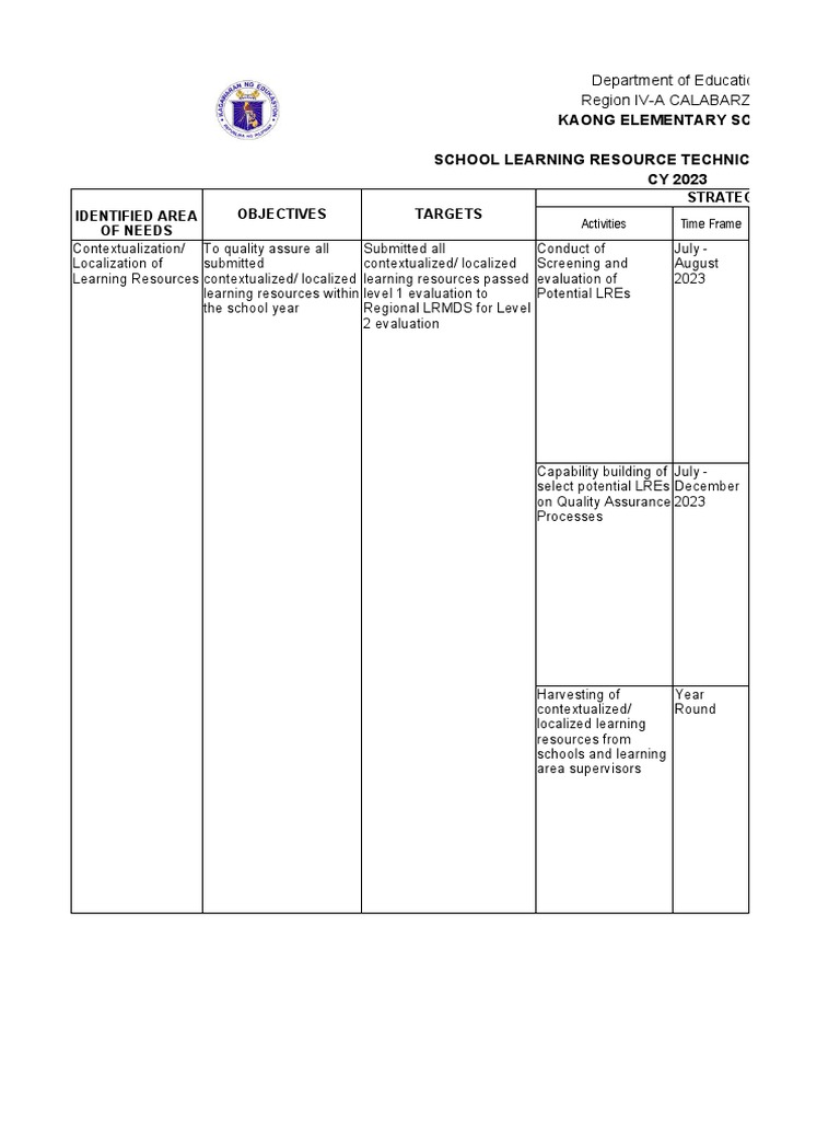 LR Technical Assistance Plan | PDF