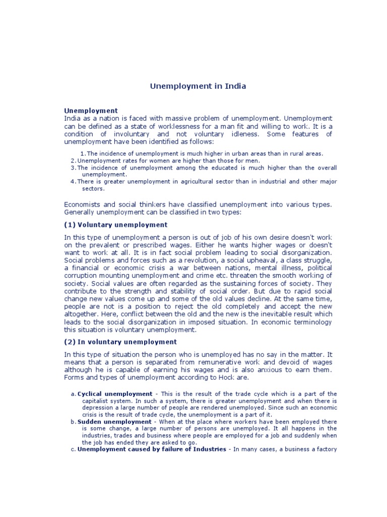 Unemployment in India | PDF | Unemployment | Social Science