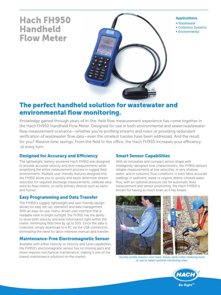 HACH FH950 Flow Logger Product Sheet PDF | PDF | Flow Measurement ...