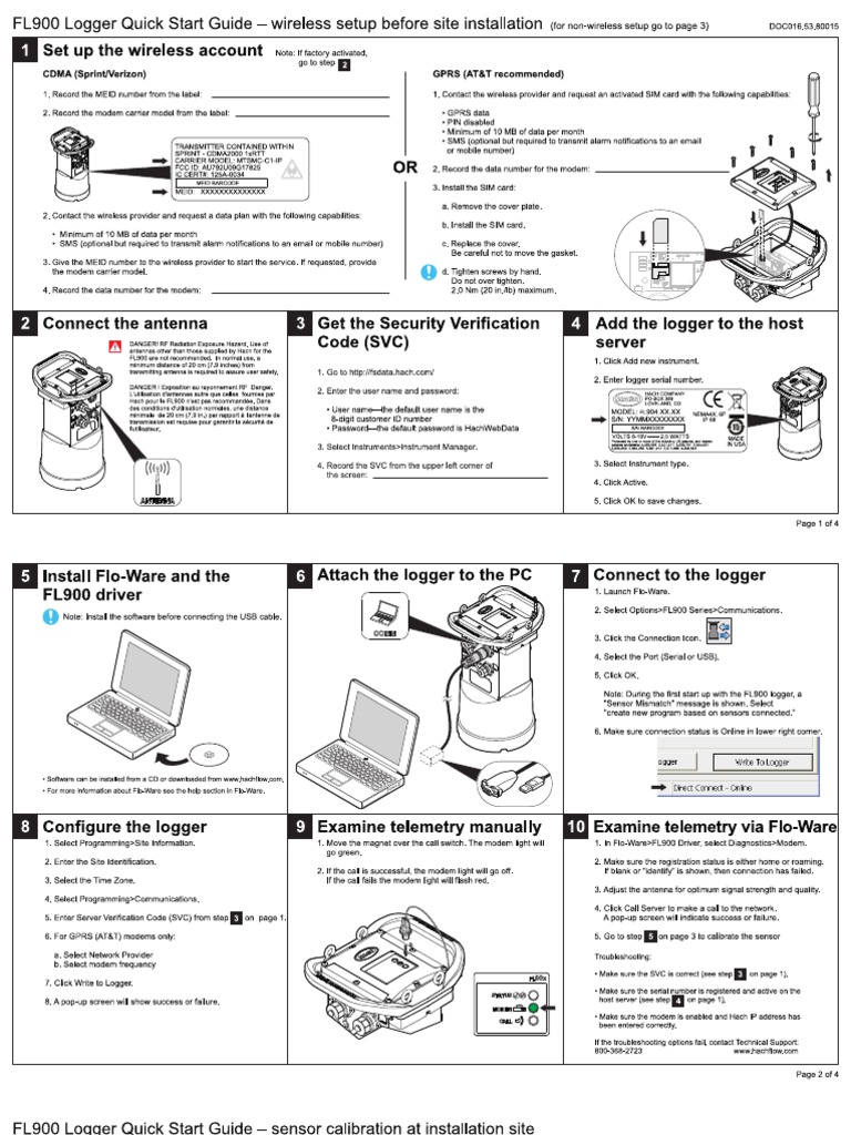 HACH FL900 Quick Start Guide PDF | PDF