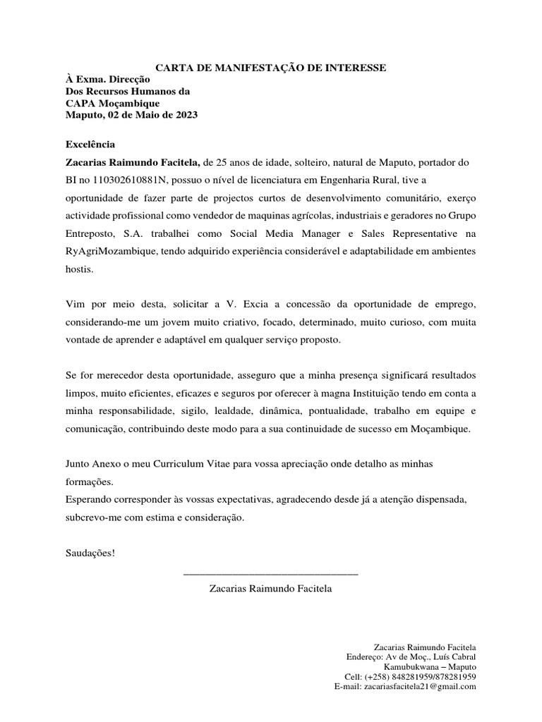 Manifestação de Interesse CAPA | PDF
