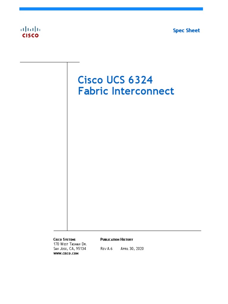 Cisco Ucs 6324 Fabric Interconnect Spec Sheet | PDF | Computer ...