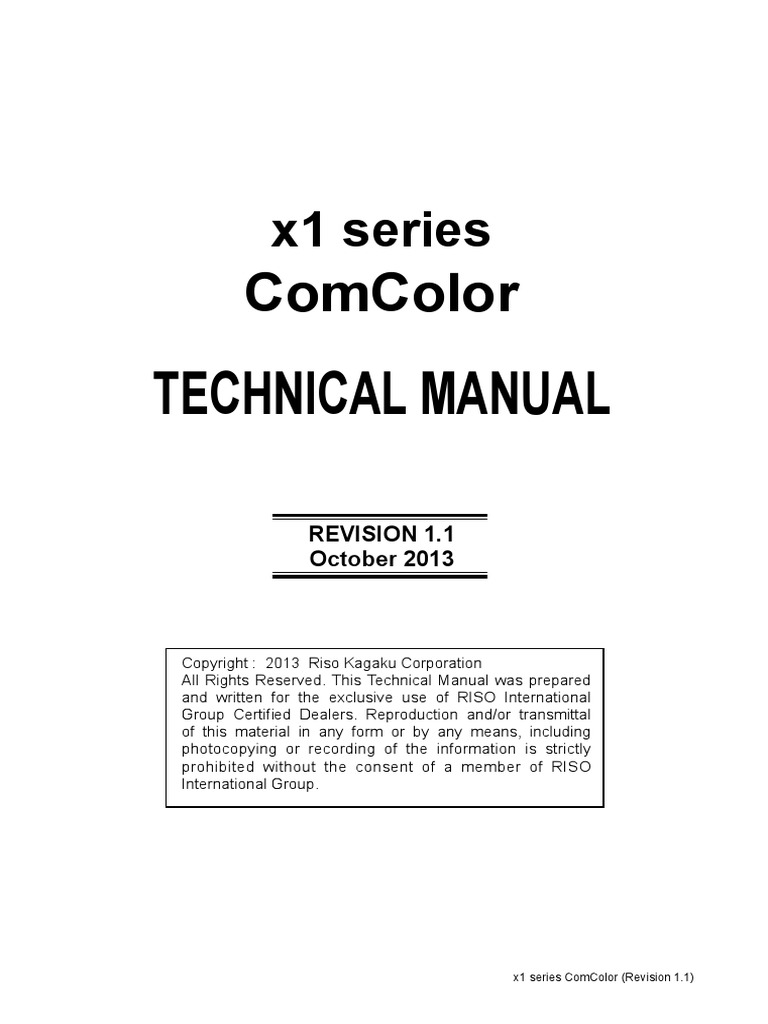 X1 Technical Manual 1.1 (En) PDF | PDF | Printer (Computing) | Switch