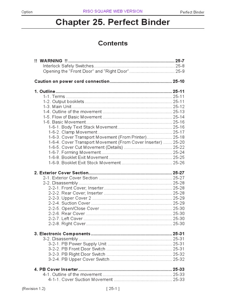 X1 Perfect Binder Technical Manual 1.3 (En) PDF | PDF | Bookbinding | Paper