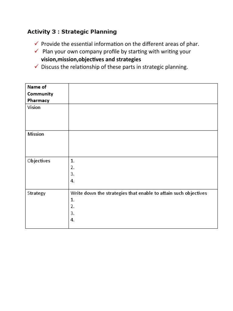 Activity 3strategic Planning | PDF | Business