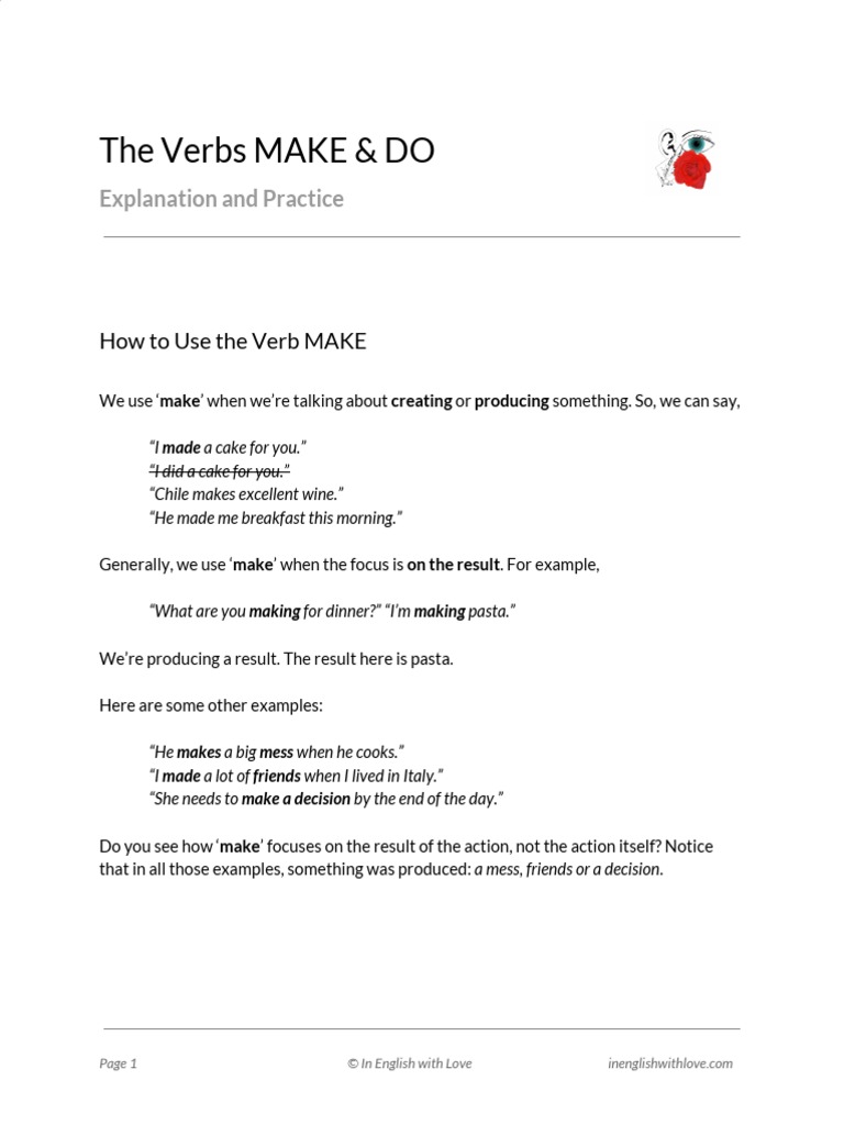 The Verbs MAKE and DO | PDF