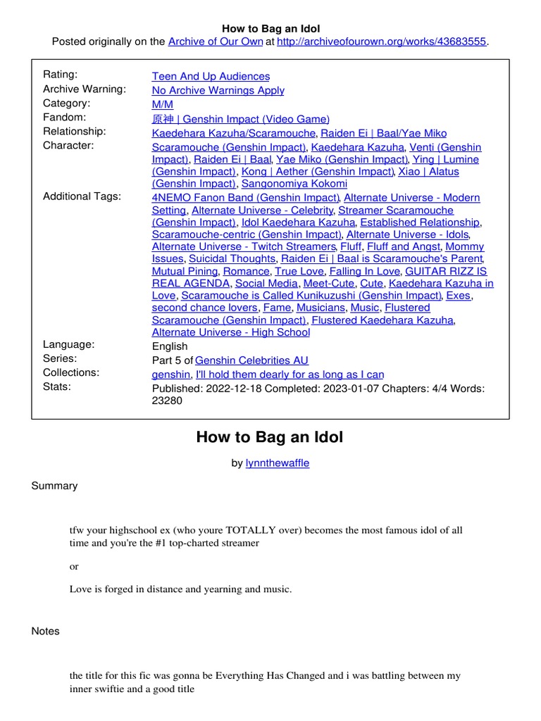 How To Bag An Idol | PDF | Poetry