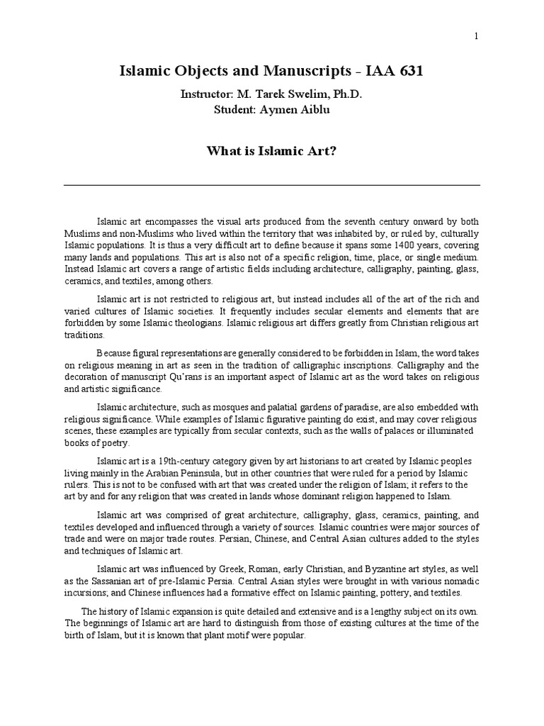 What Is Islamic Art | PDF | Calligraphy