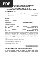 Format of Writ Petition To High Court Under Article 226 | PDF | Certiorari | Public Law