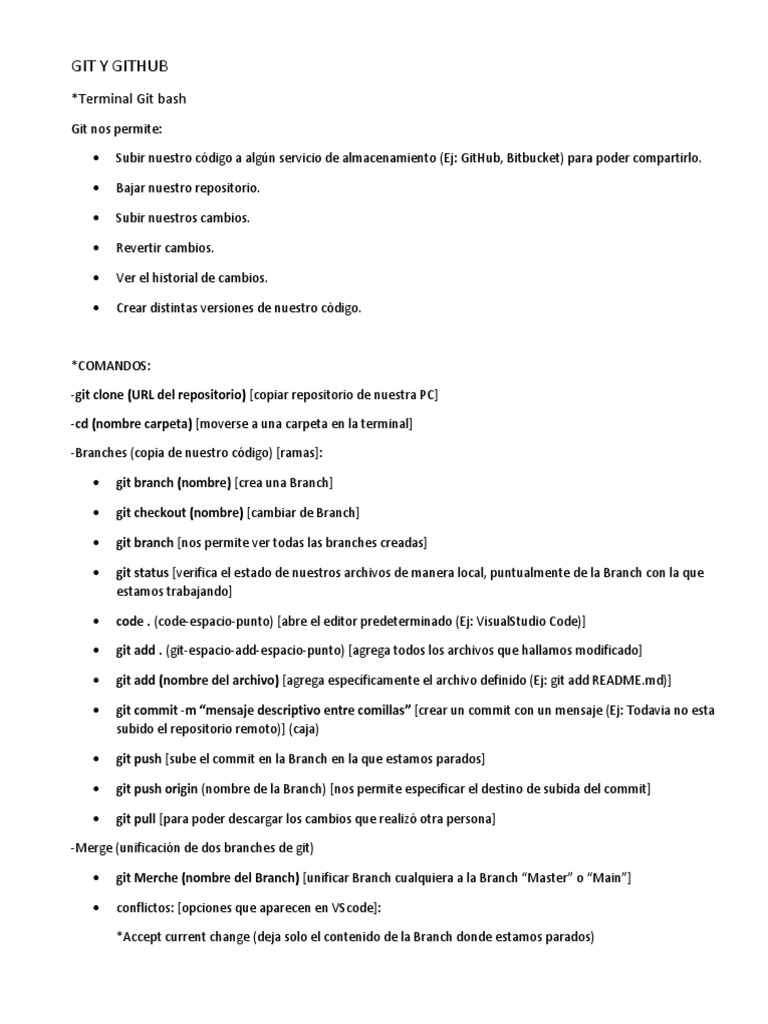 Git y Github Comandos | PDF