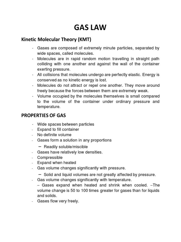 Gas Law | PDF | Gases | Temperature
