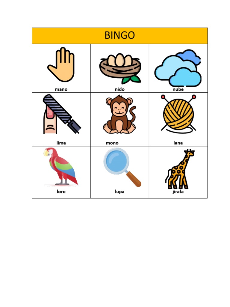 Bingo Silaba Inicial | PDF