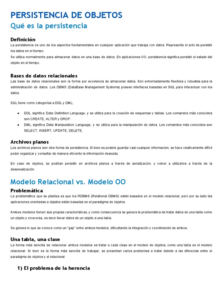 PERSISTENCIA DE OBJETOS - Hibernate | PDF | Base de datos relacional | SQL