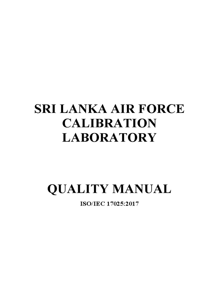 Draft Quality Manual-SLAF Metrology Lab | PDF | Calibration | Metrology