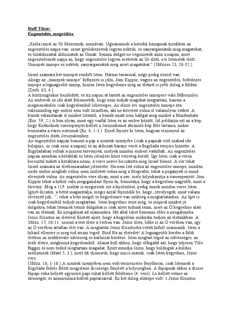 Ruff Tibor - Engesztelés, Megváltás | PDF