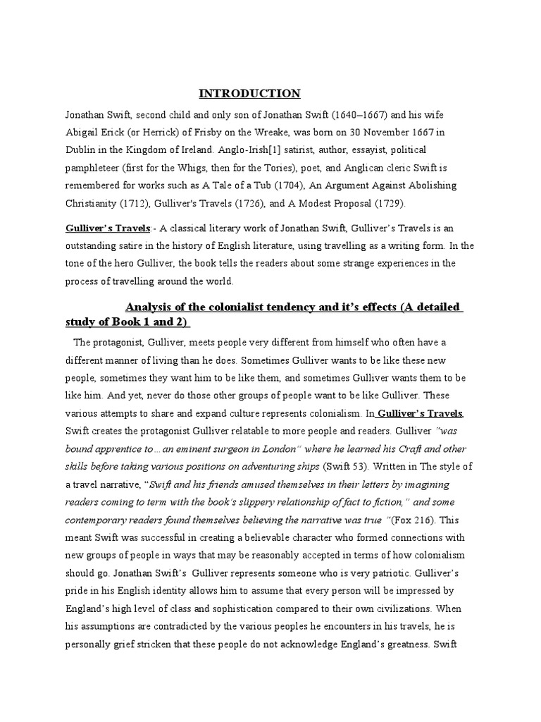 4th Sem Seminar | PDF | Jonathan Swift | Gulliver's Travels