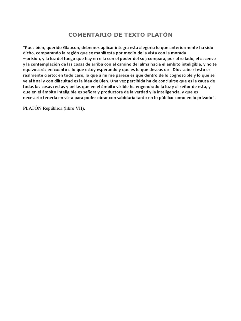 Comentario Platon Glaucón | PDF