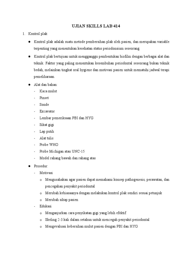 Ujian Skills Lab 414 | PDF