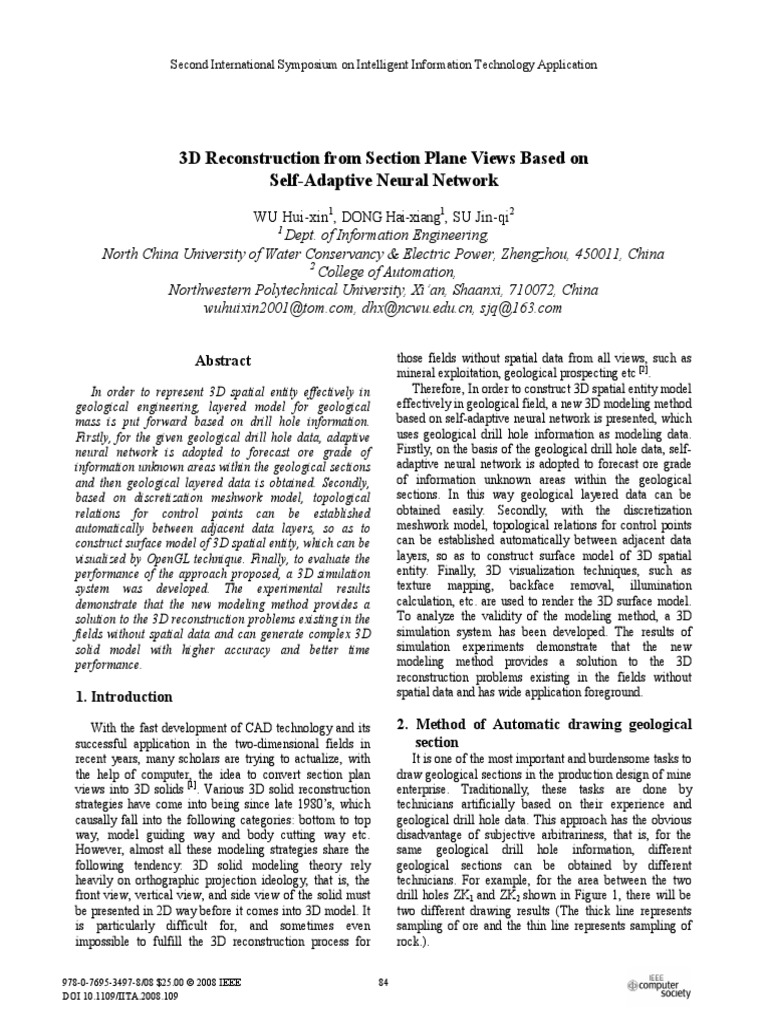 3D Reconstruction From Section Plane Views Based On Self-Adaptive Neural Network | PDF | 3 D ...