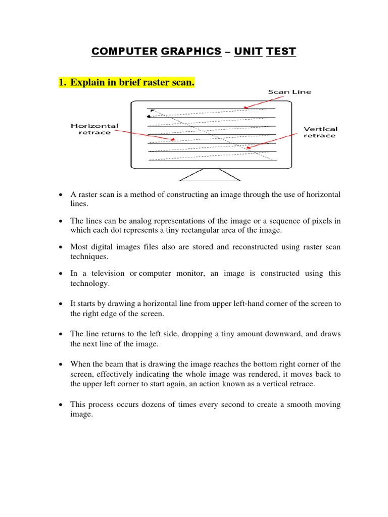 CG - Unit Test Question Bank PDF | PDF | Display Technology | Film And ...