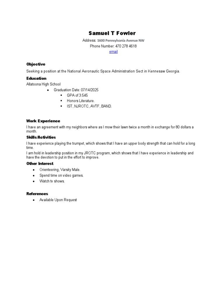 Example Resume - Ist | PDF