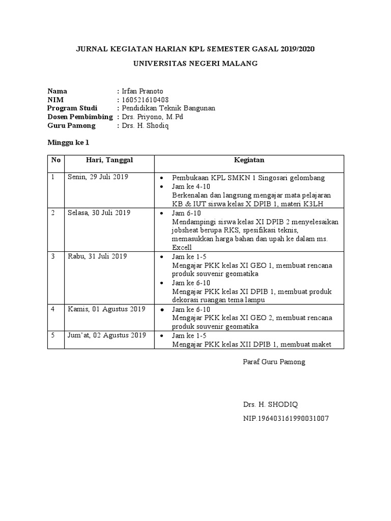Contoh Laporan KPL | PDF