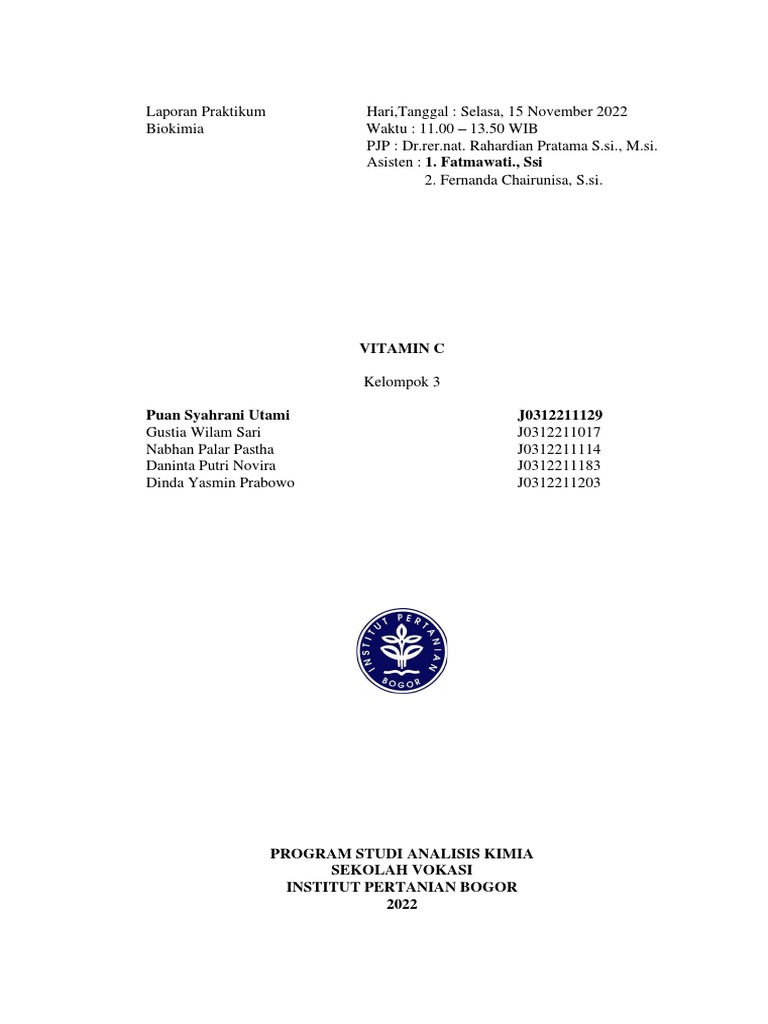 A1 - Puan Syahrani Utami - J0312211129 - Vitamin C PDF | PDF | Kesehatan Holistik | Sains ...