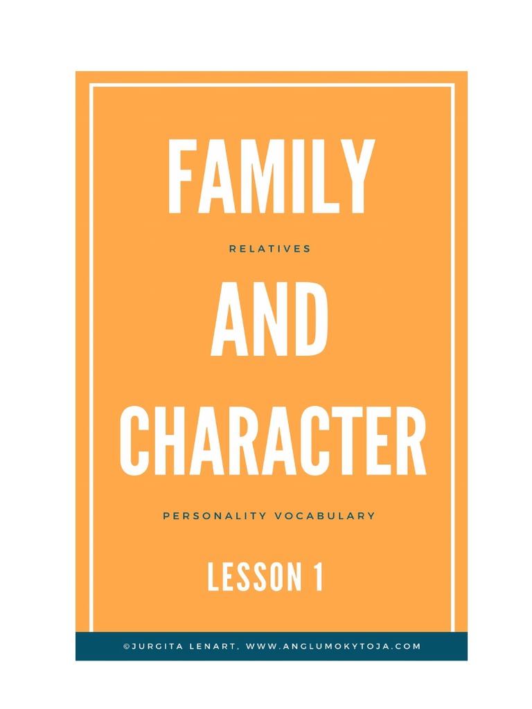 Lesson 1 Family and Character | PDF