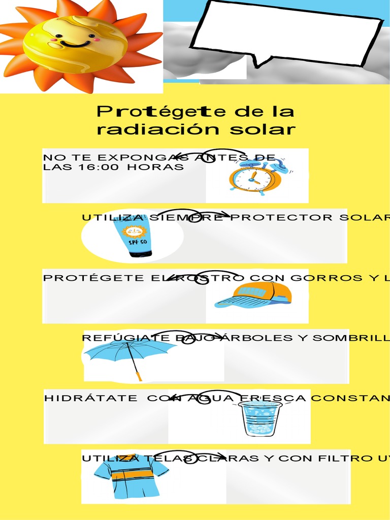 Infografía Consejos Protección Solar Educativo Amarillo | PDF | Hogar ...