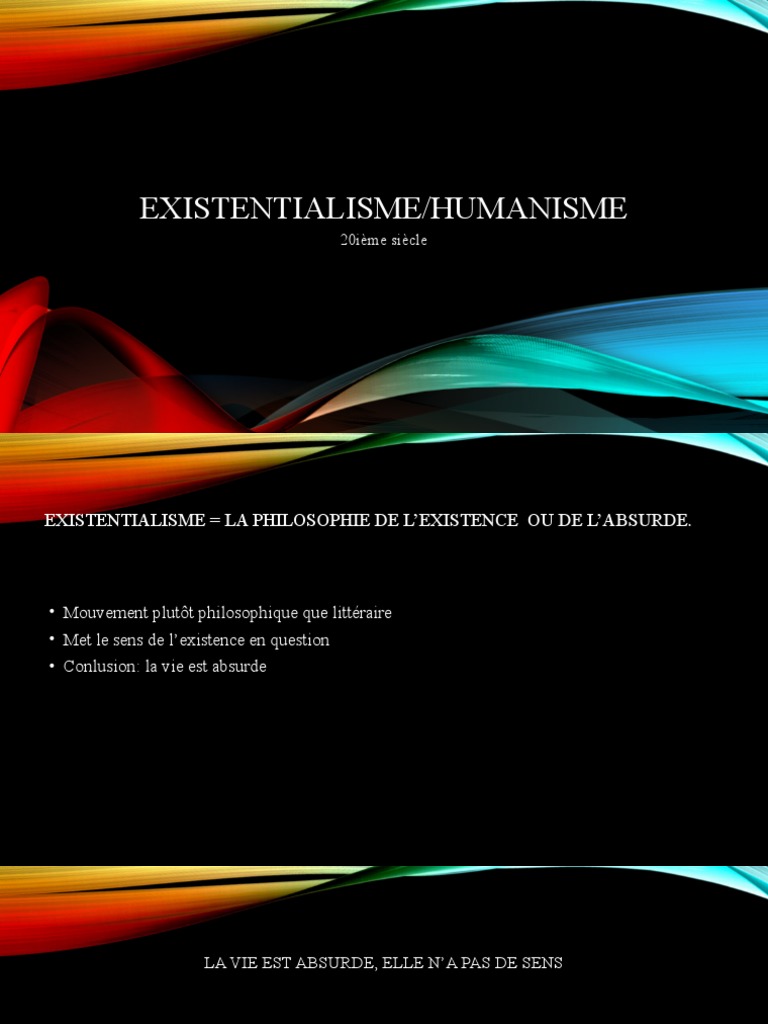 L'Existentialisme et l'Absurde | PDF | Albert Camus | Jean-Paul Sartre