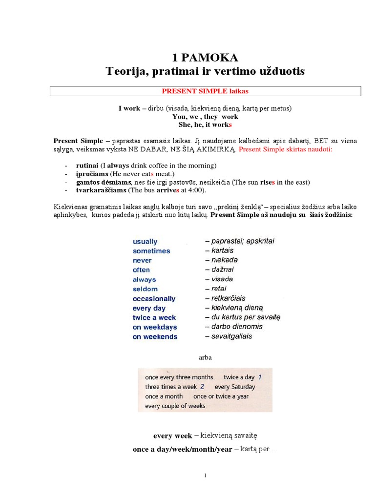 1 Pamoka | PDF