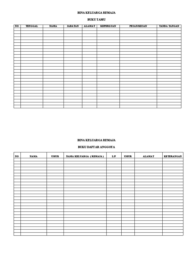 Administrasi Bina Keluarga Remaja | PDF