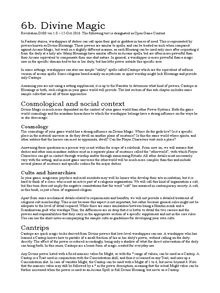 RD100-SRD-06c - Divine Magic PDF | PDF | Blessing | Divinity