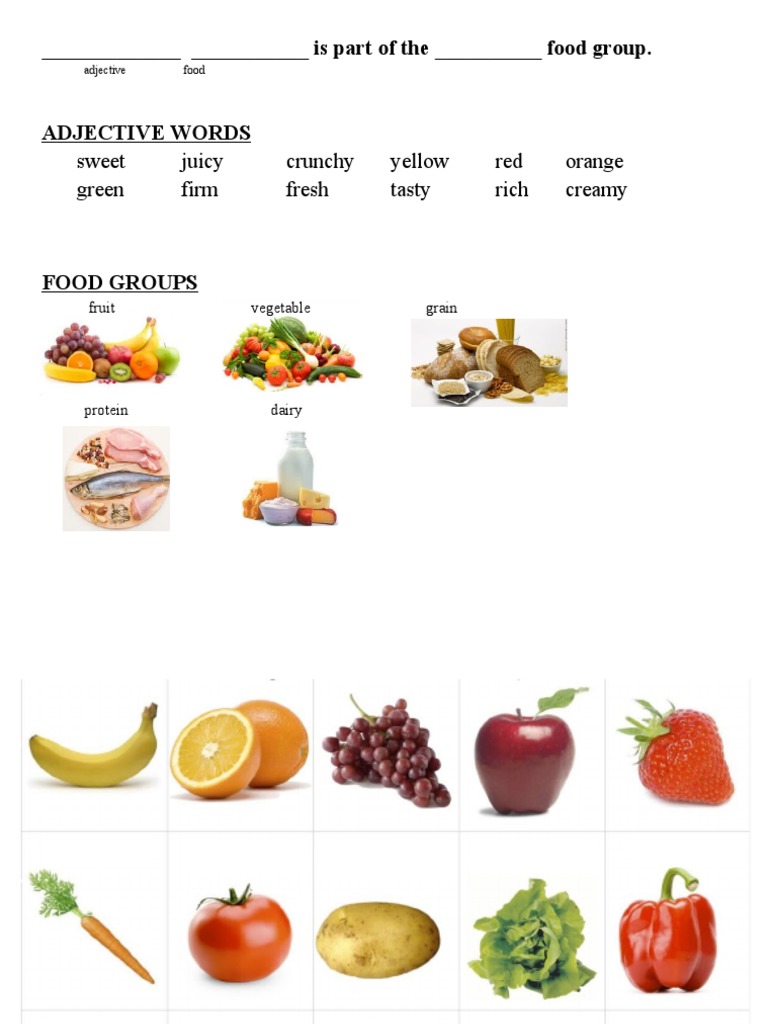 Healthy Food Groups with Images | PDF | Wellness