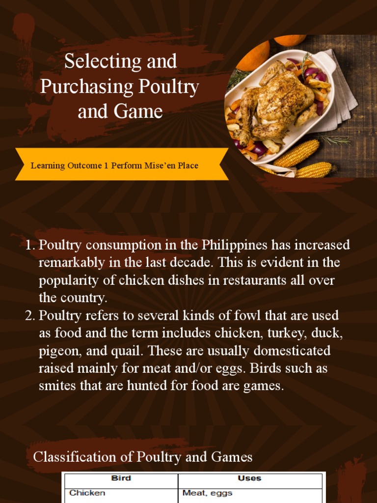 Poultry & Game Selection Guide | PDF | Poultry | Chicken