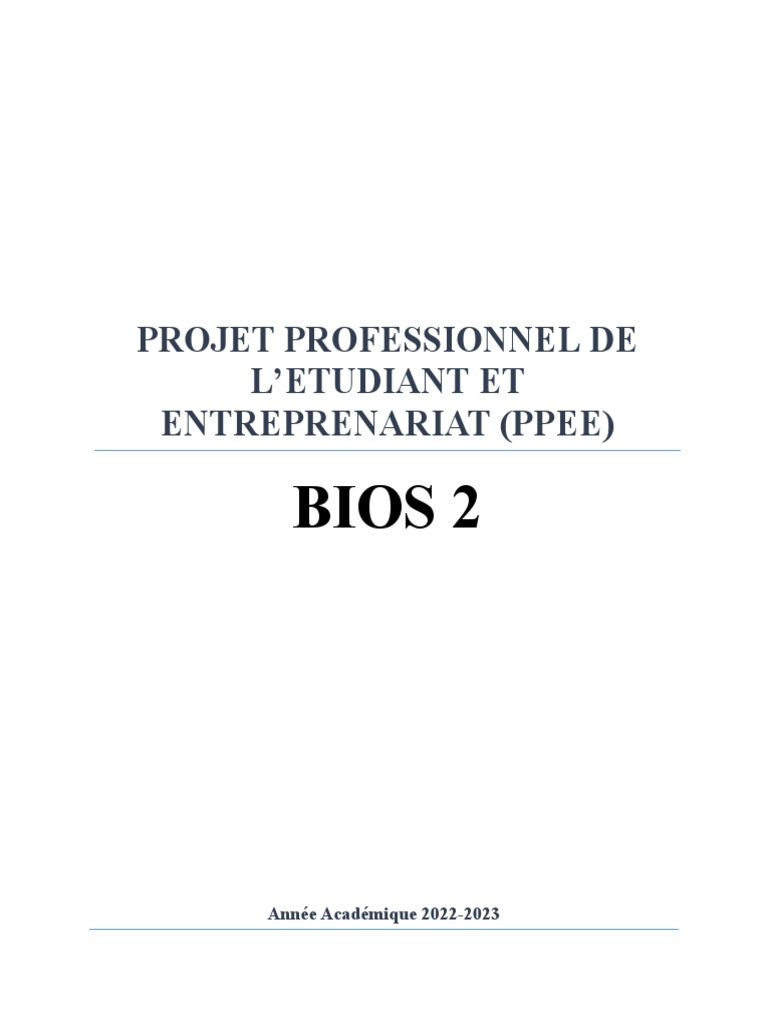 Ppe Bios 2 - S2 - 2023 | PDF | Enseignement | Business