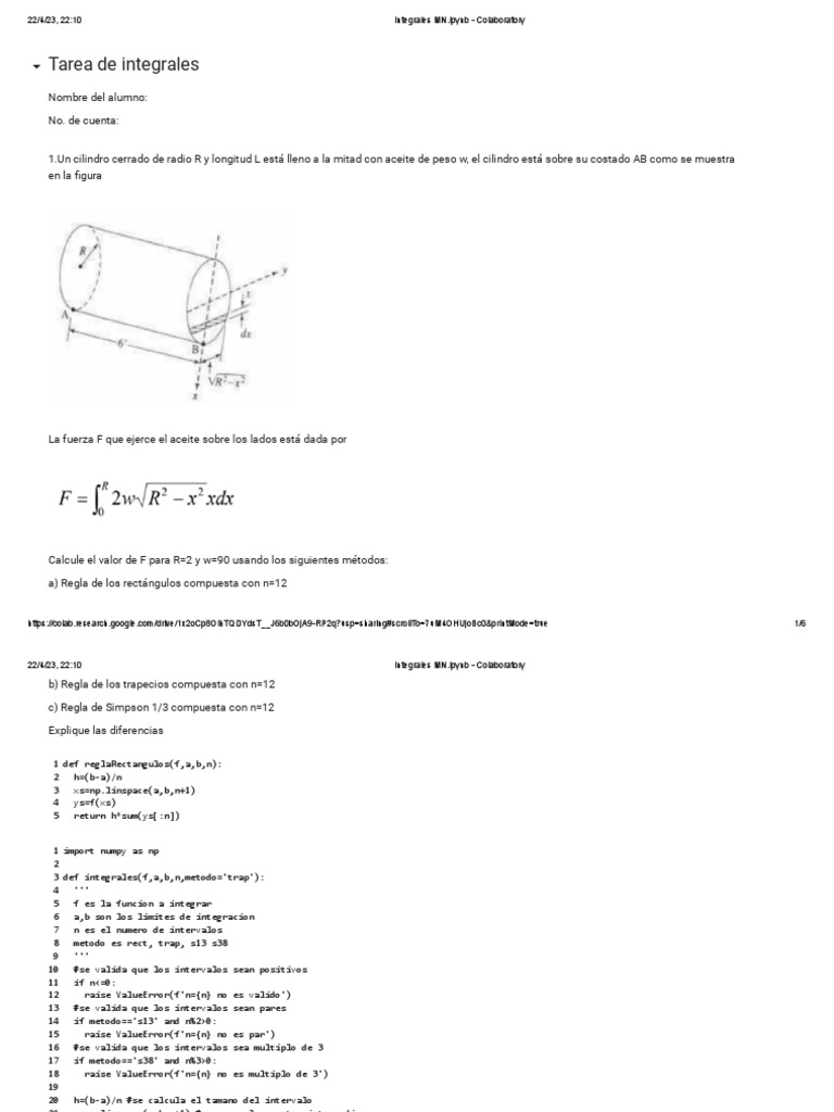 Integrales - Ipynb - Colaboratory | PDF | Integral | Matemáticas