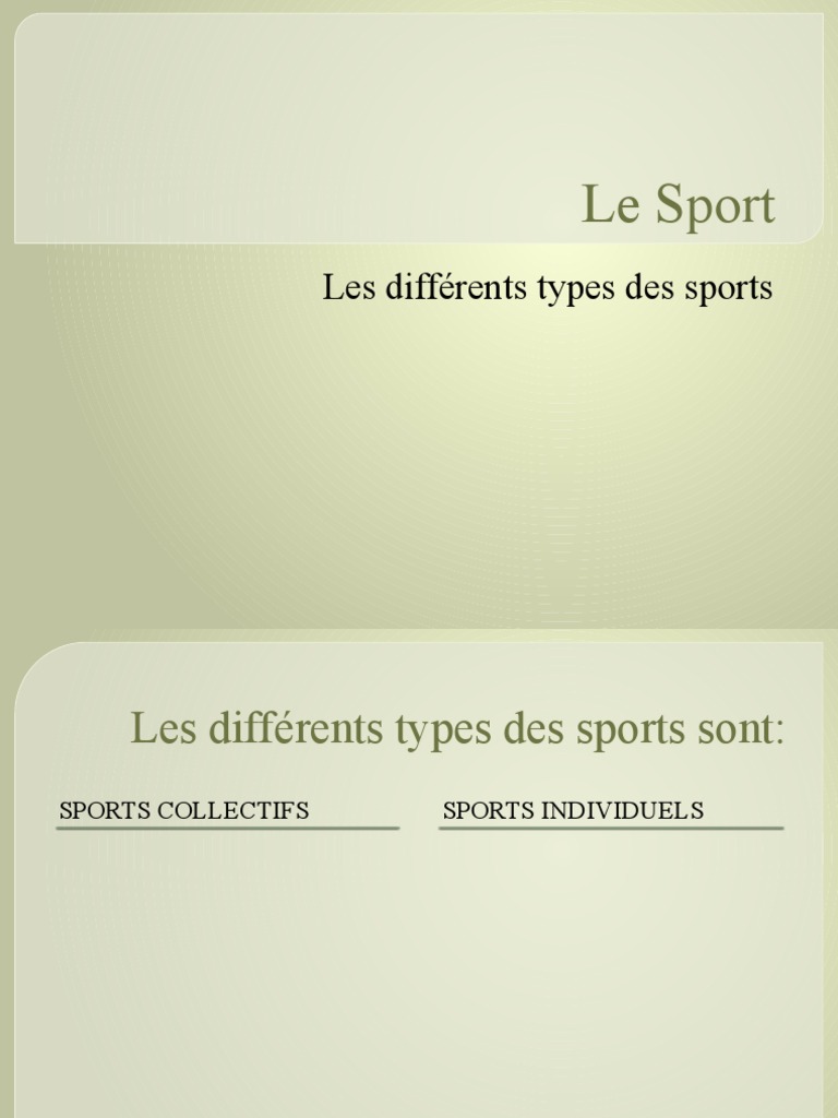 Le Sport | PDF