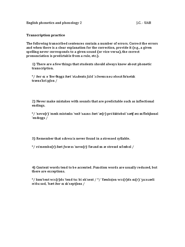 FF2 Error Correction in Transcription | PDF | Language Arts & Discipline