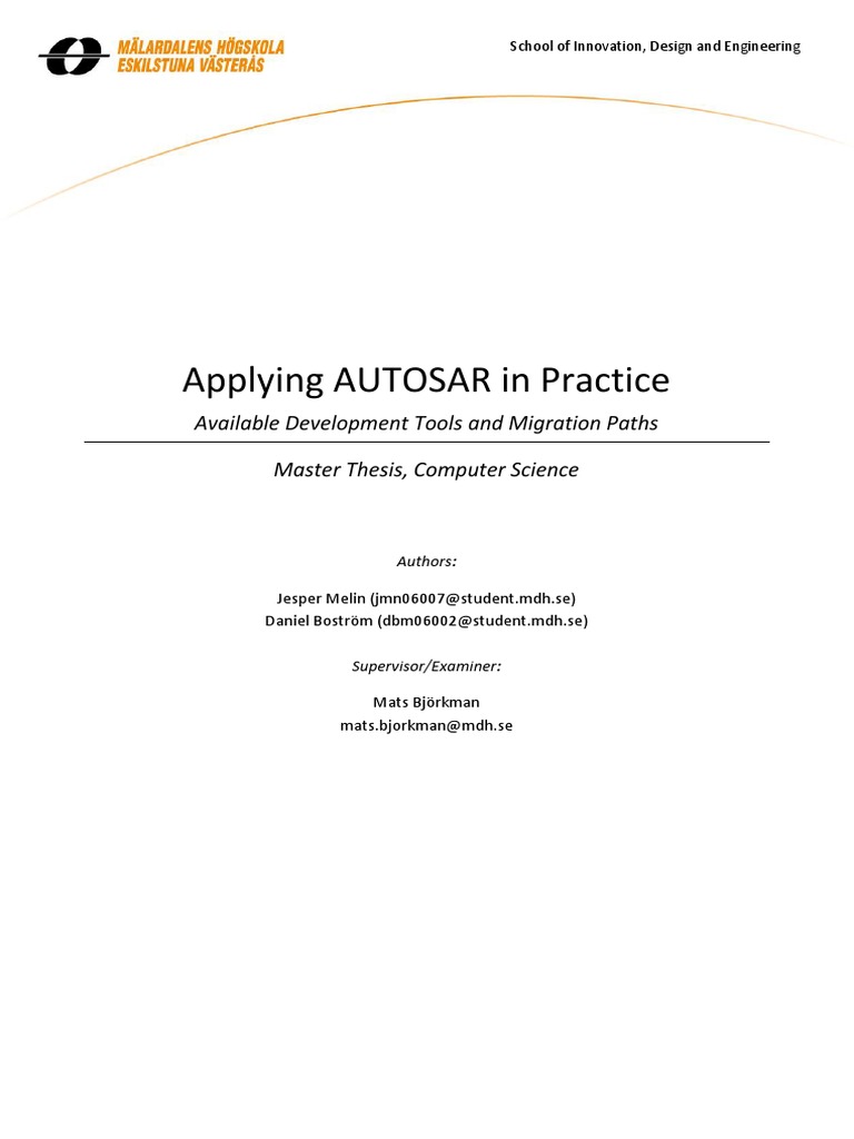 Autosar Practical Application Pdf Information Technology Management Systems Engineering