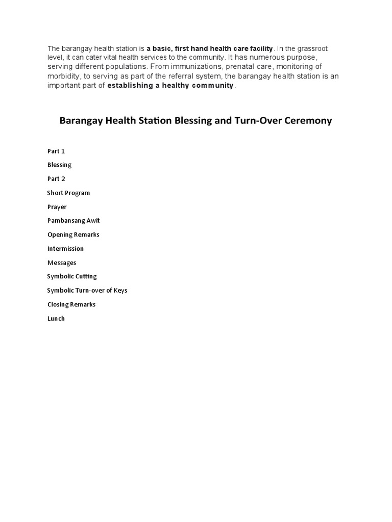 Blessing and Turn-Over Ceremony Guide | PDF | Self-Improvement | Wellness