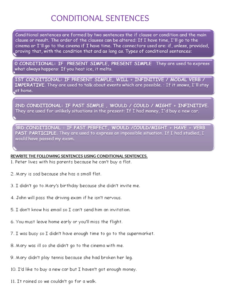 BACH 1 - Rewrite-Conditional-Sentences | PDF