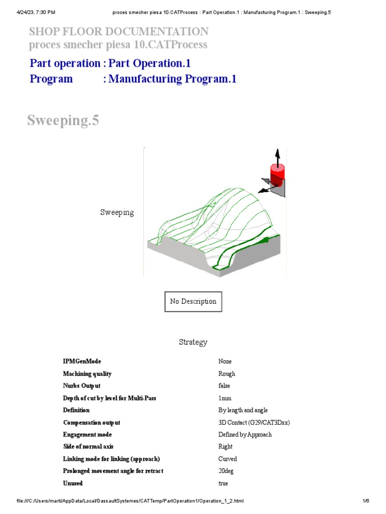 Sweeping.5: Part Operation: Part Operation.1 Program: Manufacturing ...