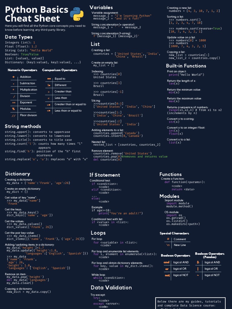 Python Cheat Sheet 2.0 | PDF | Mean Squared Error | Principal Component ...