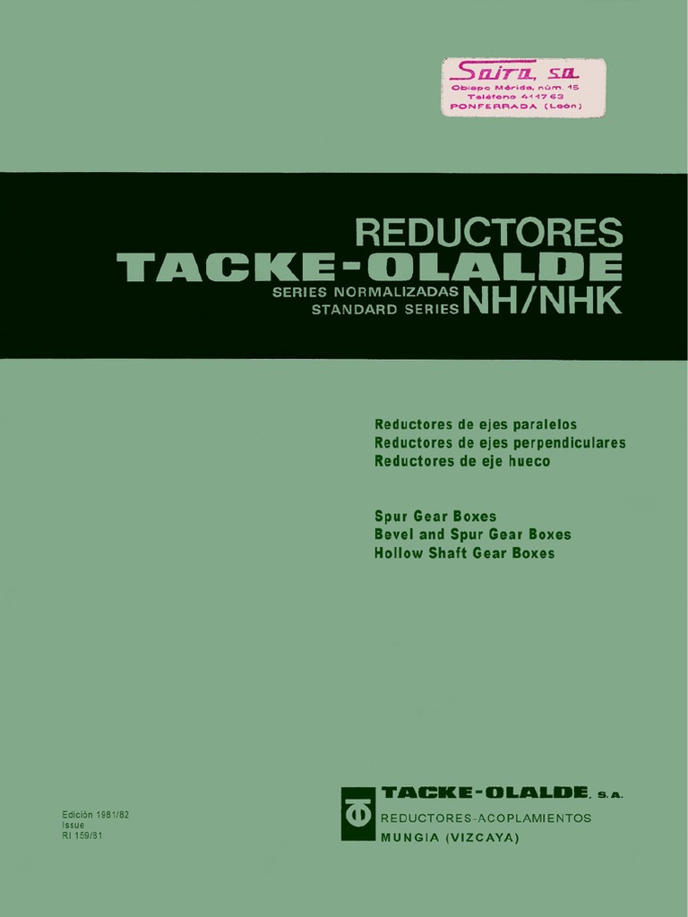 Reductores Tacke Olalde | PDF