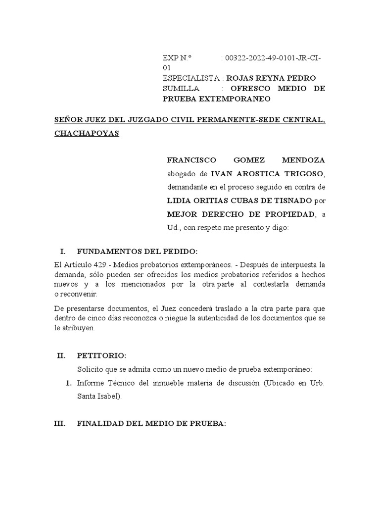 Ofrecimiento de pruebas extemporaneo | PDF | Justicia | Crimen y violencia