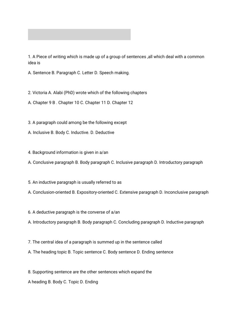 GNS 112 Practice Questions | PDF