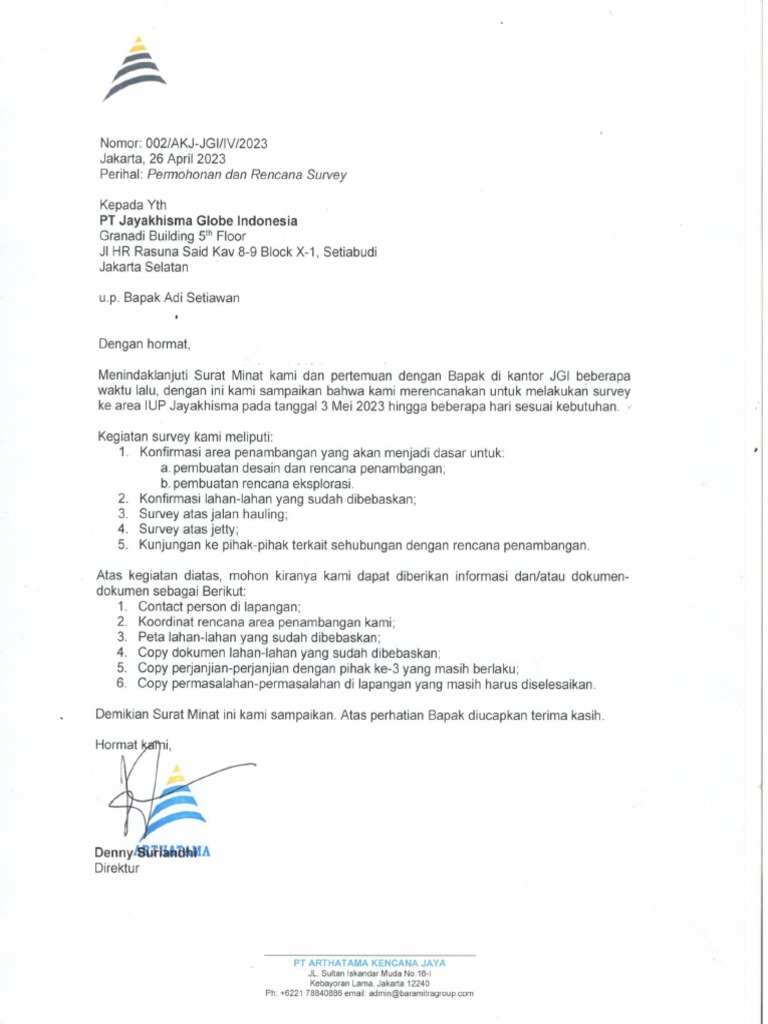 Surat Permohonan Survey PDF | PDF