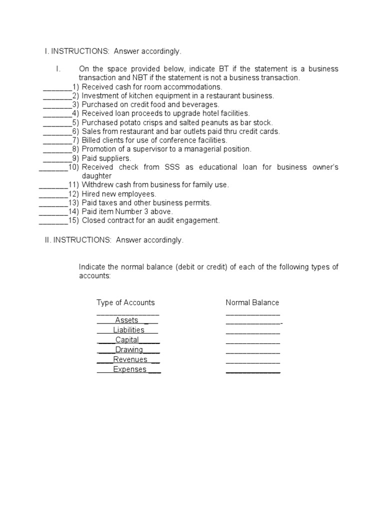 Seatwork 1 Module 1 Introduction To Accounting Principles Pdf Expense Debits And Credits 2671