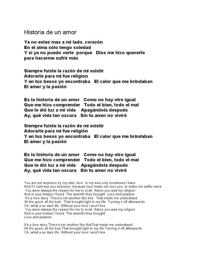 Historia de un amor: letra y significado | PDF